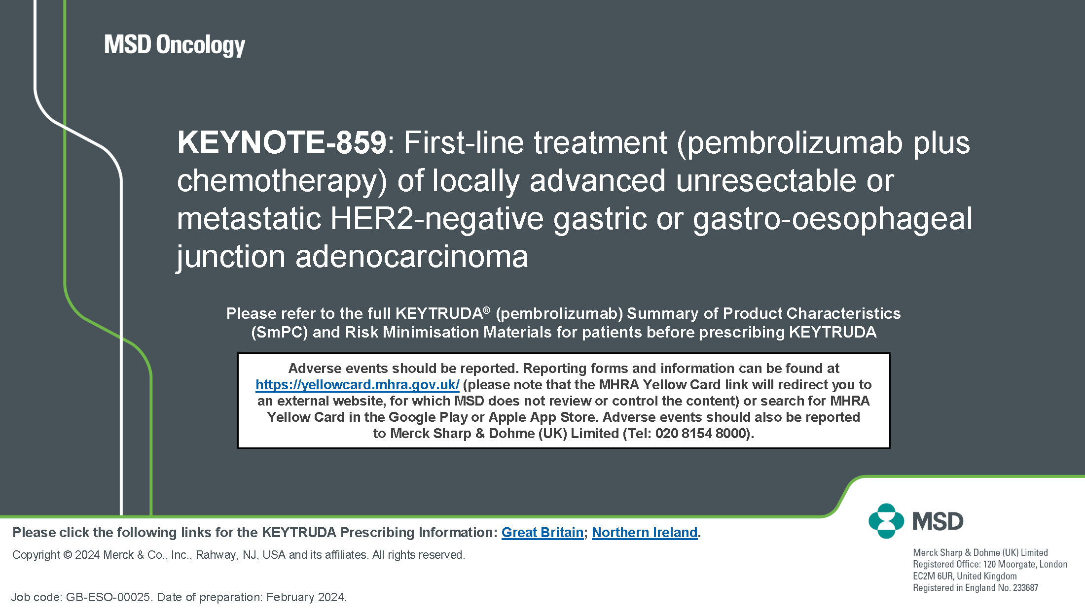 KEYNOTE-859 Data Deck | KEYTRUDA® (pembrolizumab) | MSD Connect UK